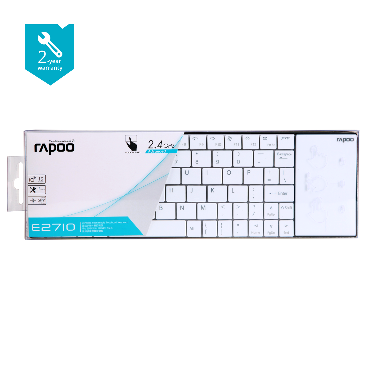 Rapoo E2710 Wireless Multimedia Keyboard 2.4G Wireless via Nano USB ...