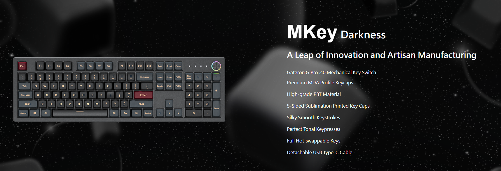 Montech MKey Darkness Mechanical Gaming Keyboard Full Hot Swappable ...