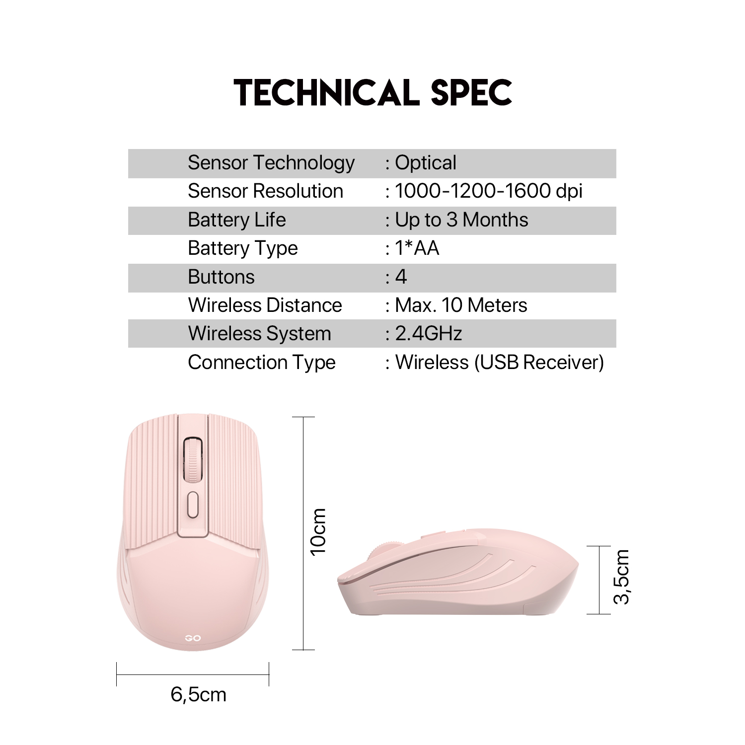 Fantech GO W605 Wireless Office Mouse Plug and Play Connectivity With Ergonomic Grip | Shopee ...