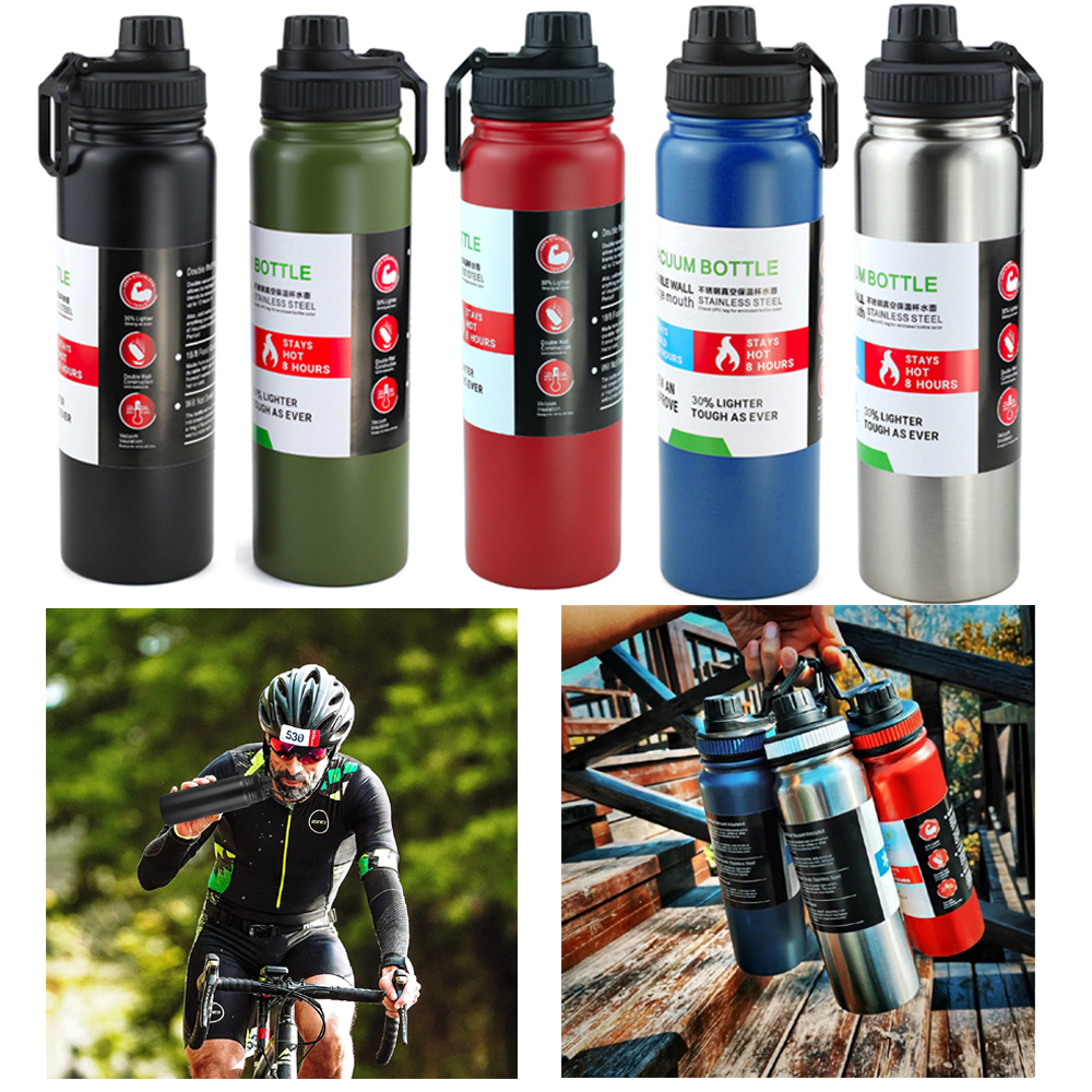 Portable Thermos Water Bottle Stainless Steel Thermal Mug Double Wall ...