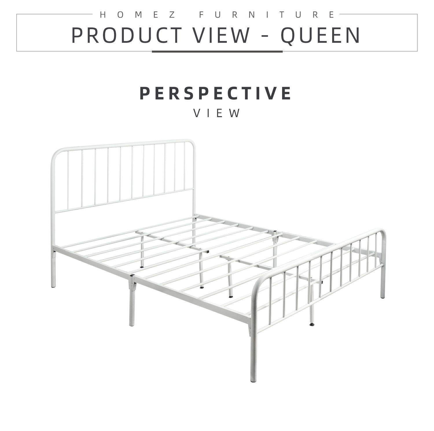 Homez 6.3FT 3V Powder Coated Metal Queen Size Bed Frame-FYDB-0025 ...