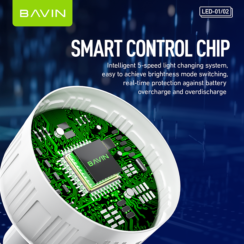 BAVIN L1 & L2 Portable USB LED Light Rechargeable 5Watts w/ Hook & 3 ...