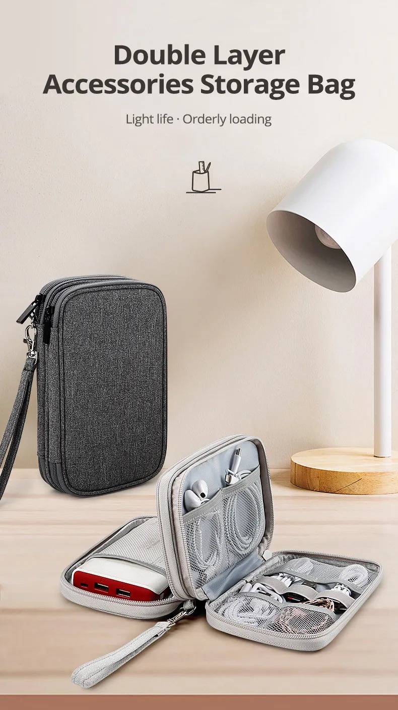 Digital accessories storage bag multilayer hard disk protection case ...