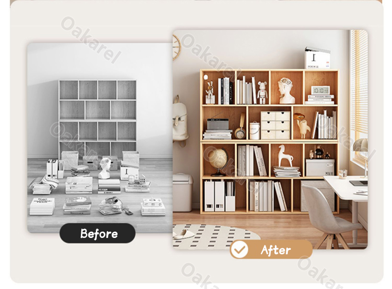 Wooden Book Shelf Organizer Bookshelf Divider Organizer Storage Shelf ...