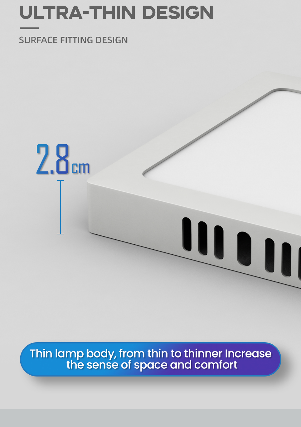 RONG RIVER 24W 18W 12W 6W Square Pin Light LED Ceiling Surface ...