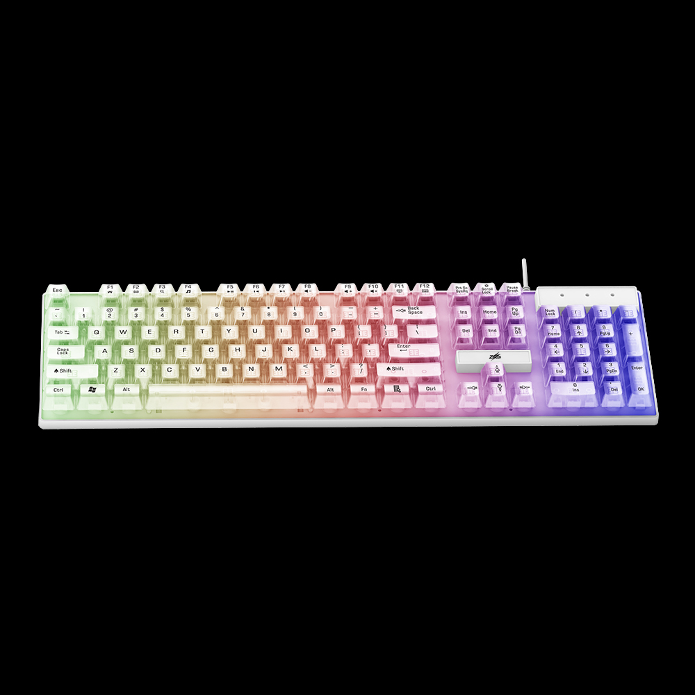 Zeus K-800 Professional Transparent Keycaps Keyboard With Multimedia ...