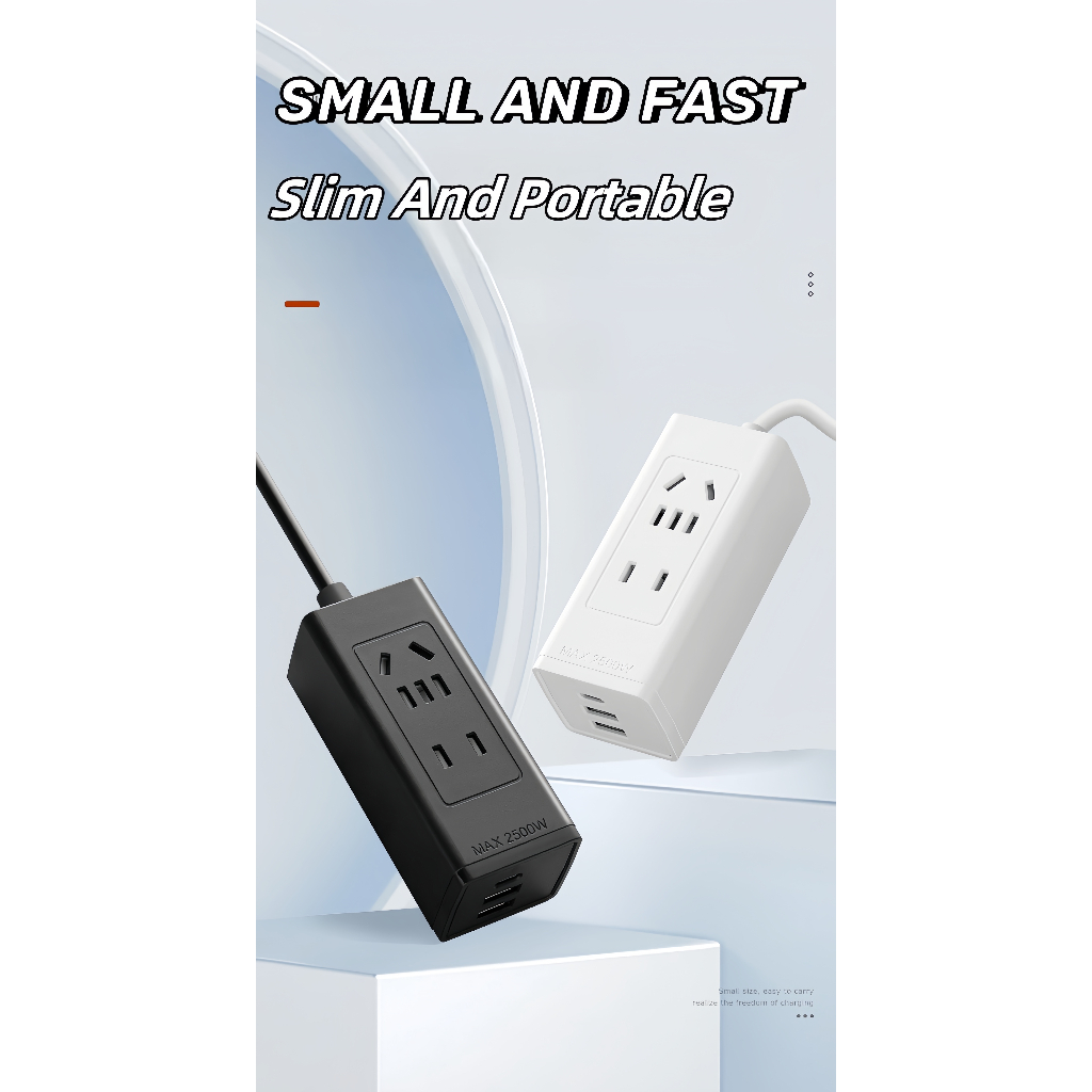 Portable Socket Hub Extension Multifunction Socket With 2 USB And 1 ...