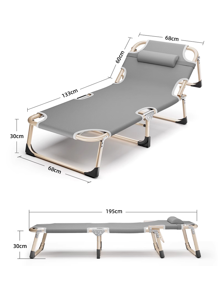 Single Folding Bed With Foam Portable Folding Chair For Outdoor ...