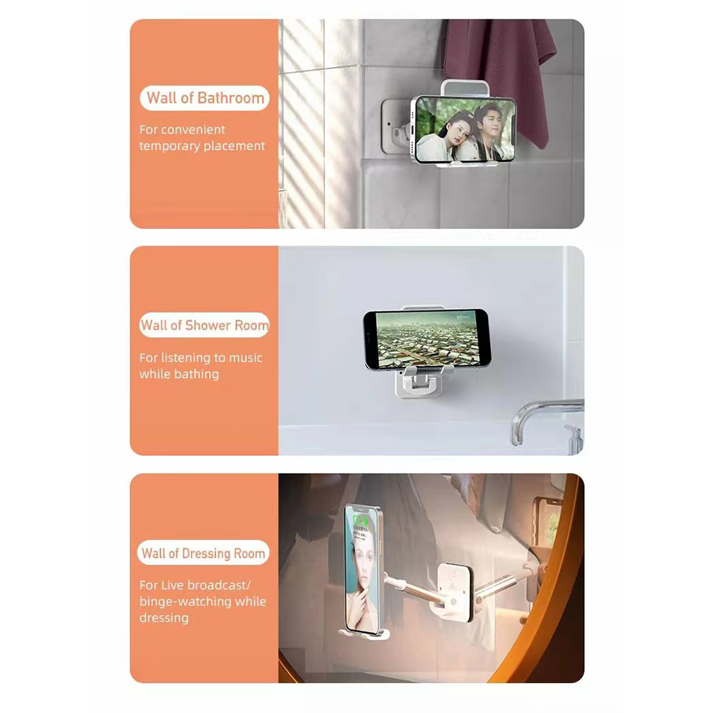 Awei X36 Adjustable Pole Wall Phone Holder 90° Retractable Rotating ...