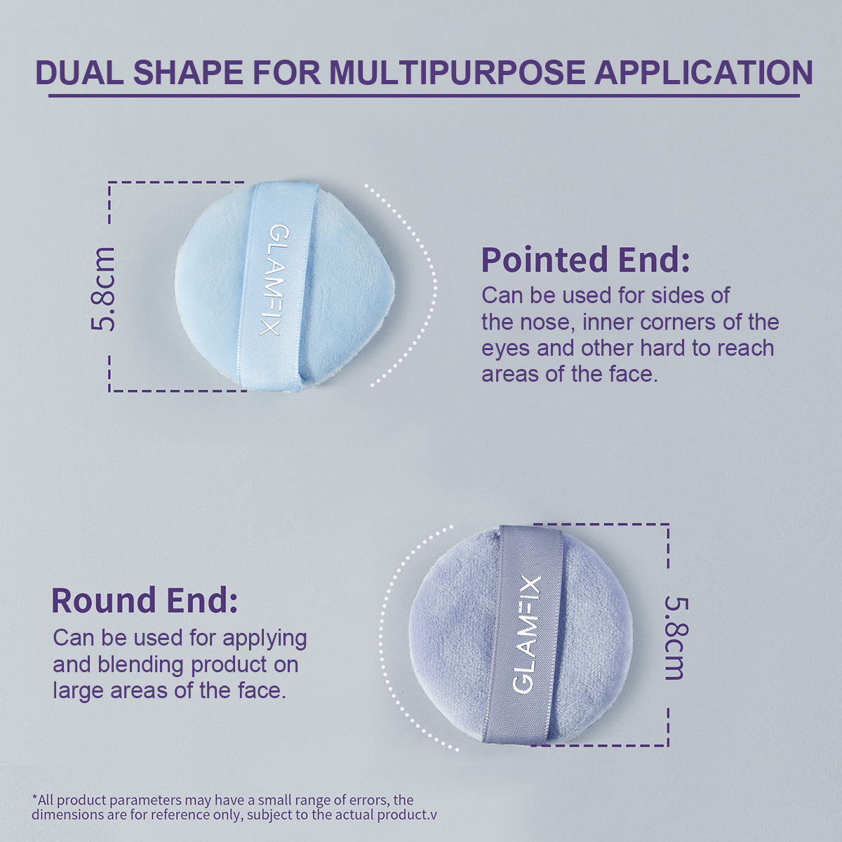 GLAMFIX Flawless Loose Powder Puff | Airbrush Finish | Make-up Tools ...