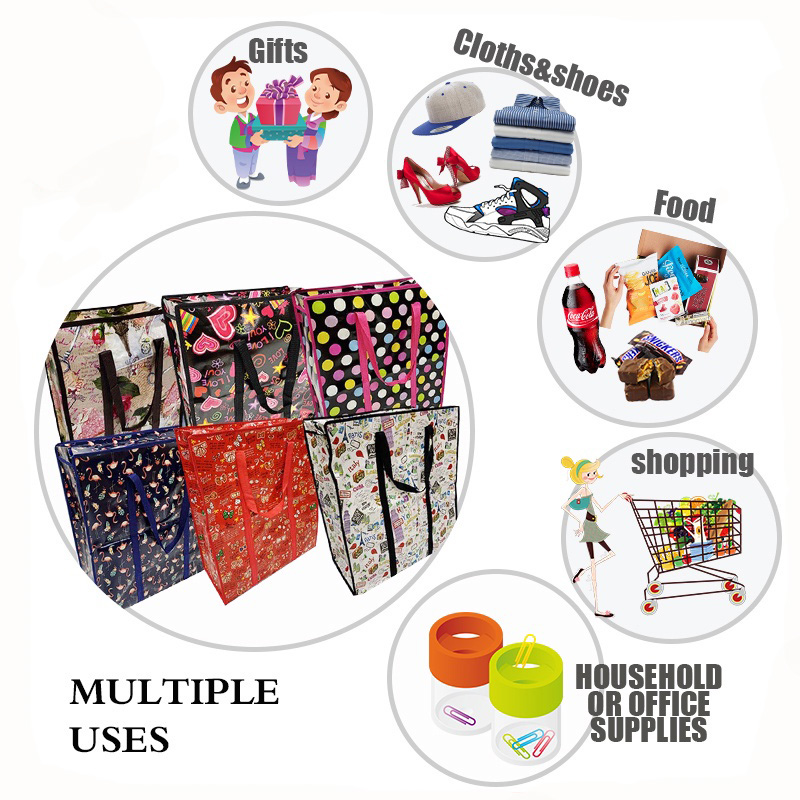 Big size Woven Eco Bag With Zipper High Capacity Storage Bag Luggage ...
