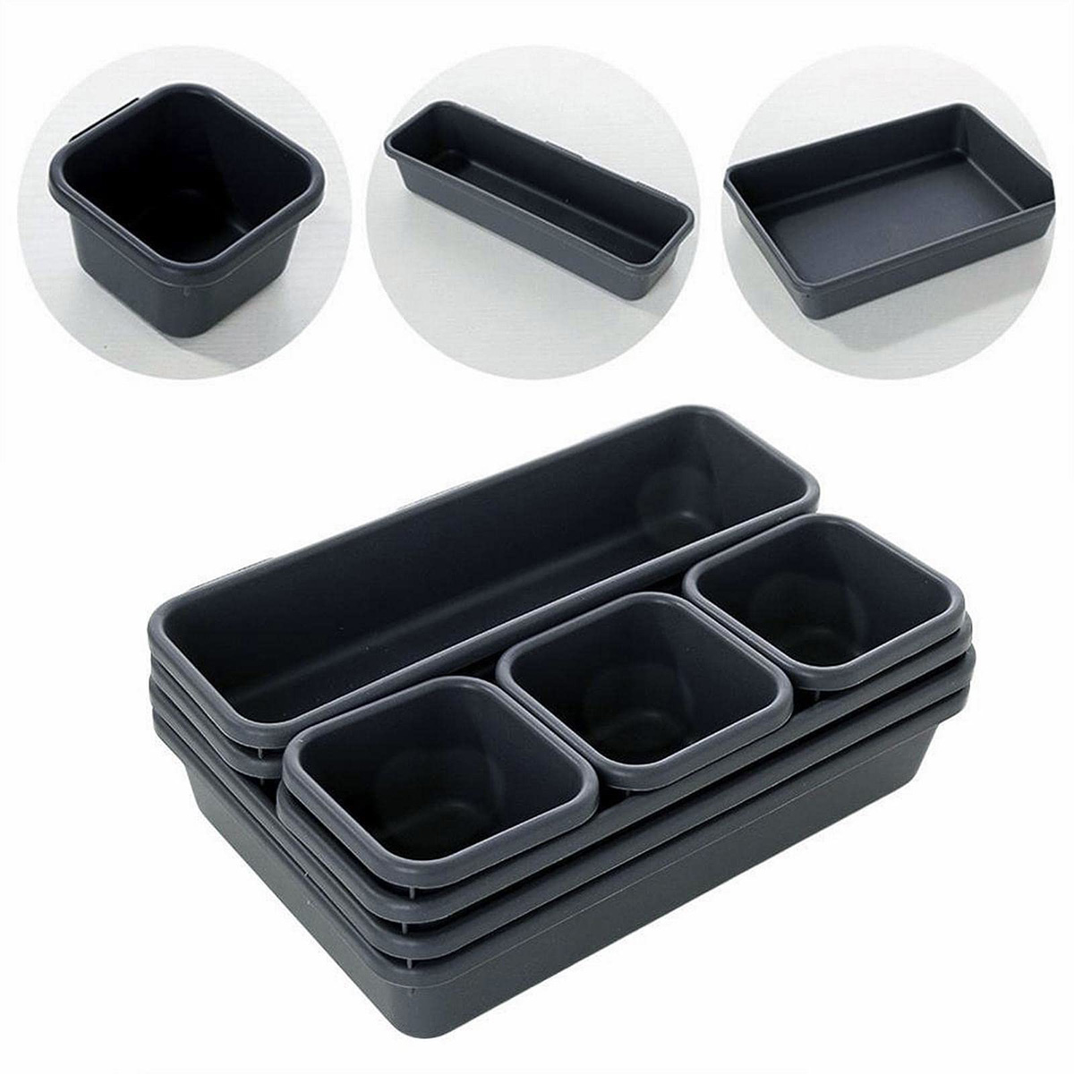 8Pcs Kitchen Drawer Storage Box Set Household Tray Organizer With ...
