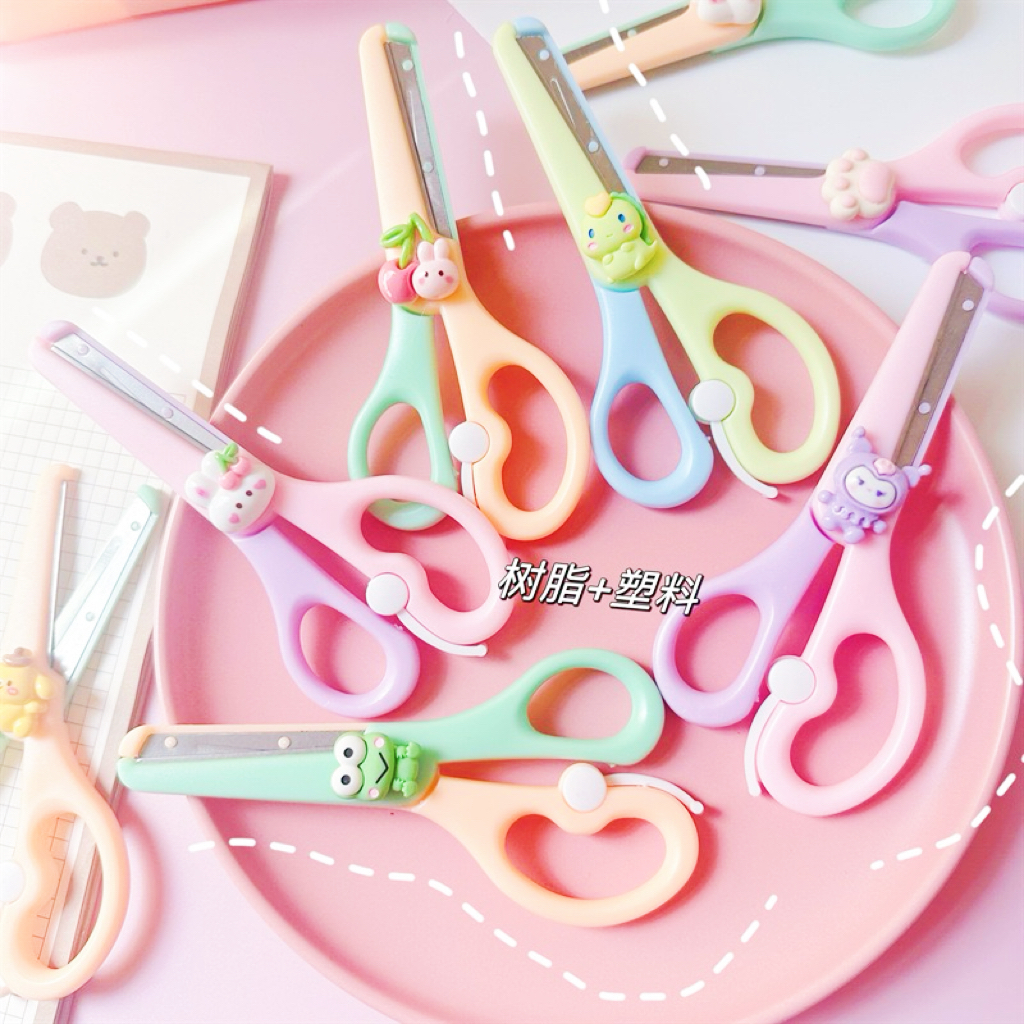 1PC two colors Cute Cartoon mini scissors children hand-cut knife ...