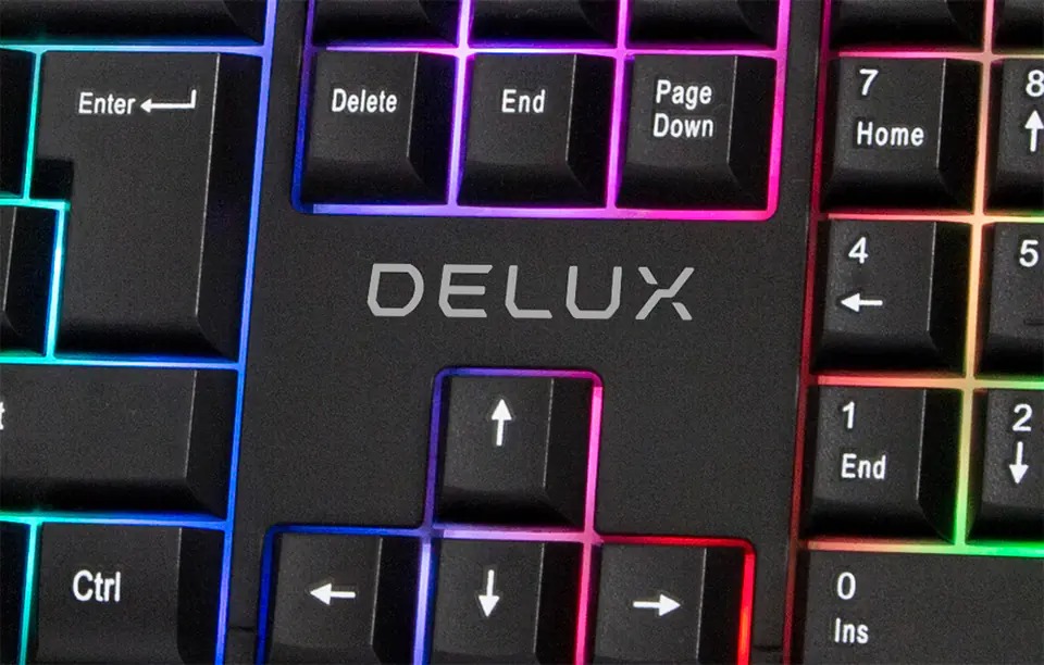 Delux K9852U 104 Key USB Wired Membrane Keyboard with RGB Backlighting ...