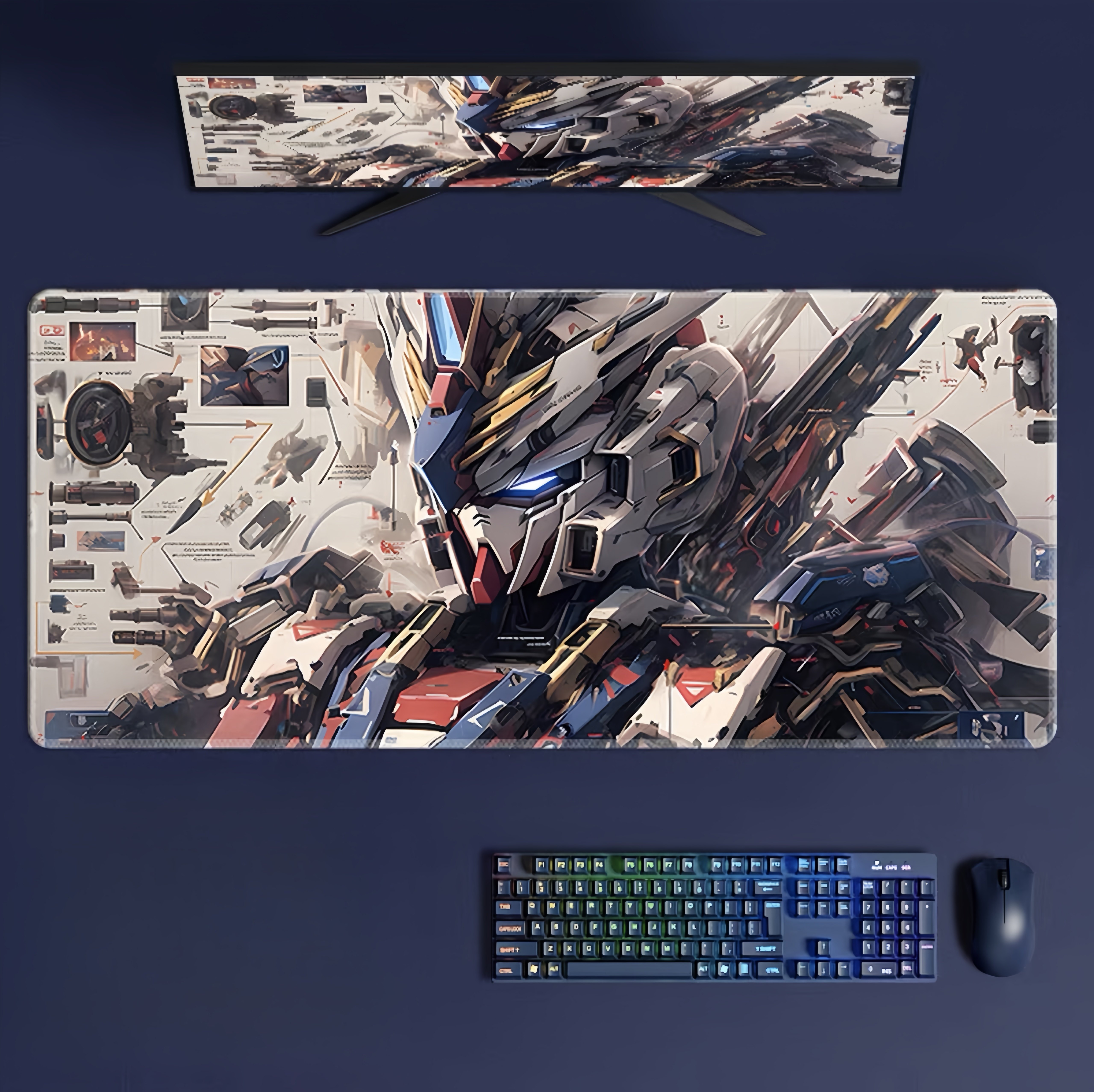 Zeus x Gundam ( X-32 ) Extended Mouse Mat / Mouse Pad For Gaming ( 80cm ...