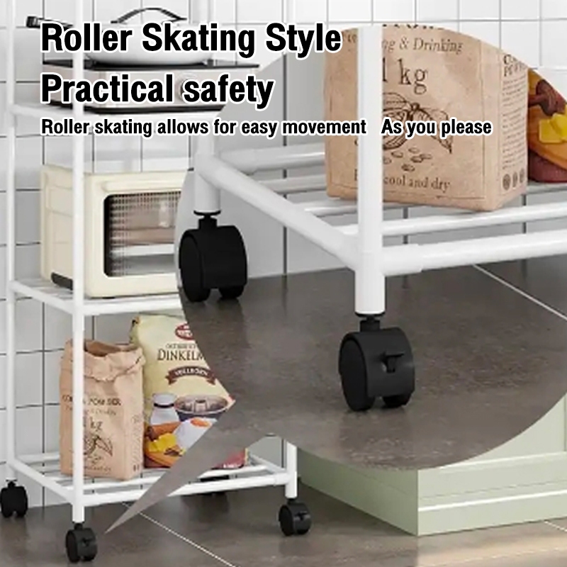 Black/White Kitchen Rack Organizer Rustproof Thicken Microwave Shelf ...