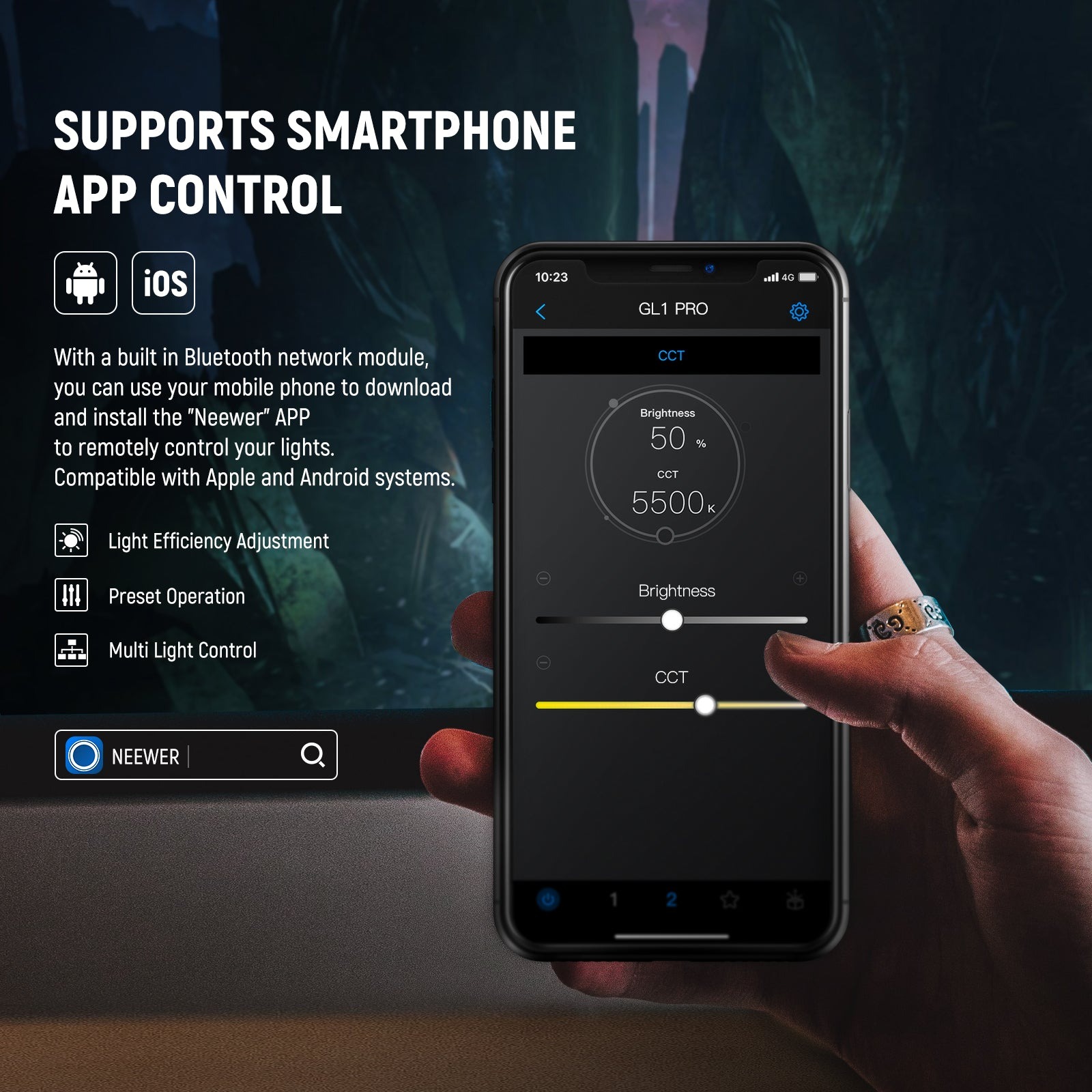 Neewer GL1 2800LM / GL1 C RGB 2900K-7000K Pro 15.5" Key Streaming LED ...