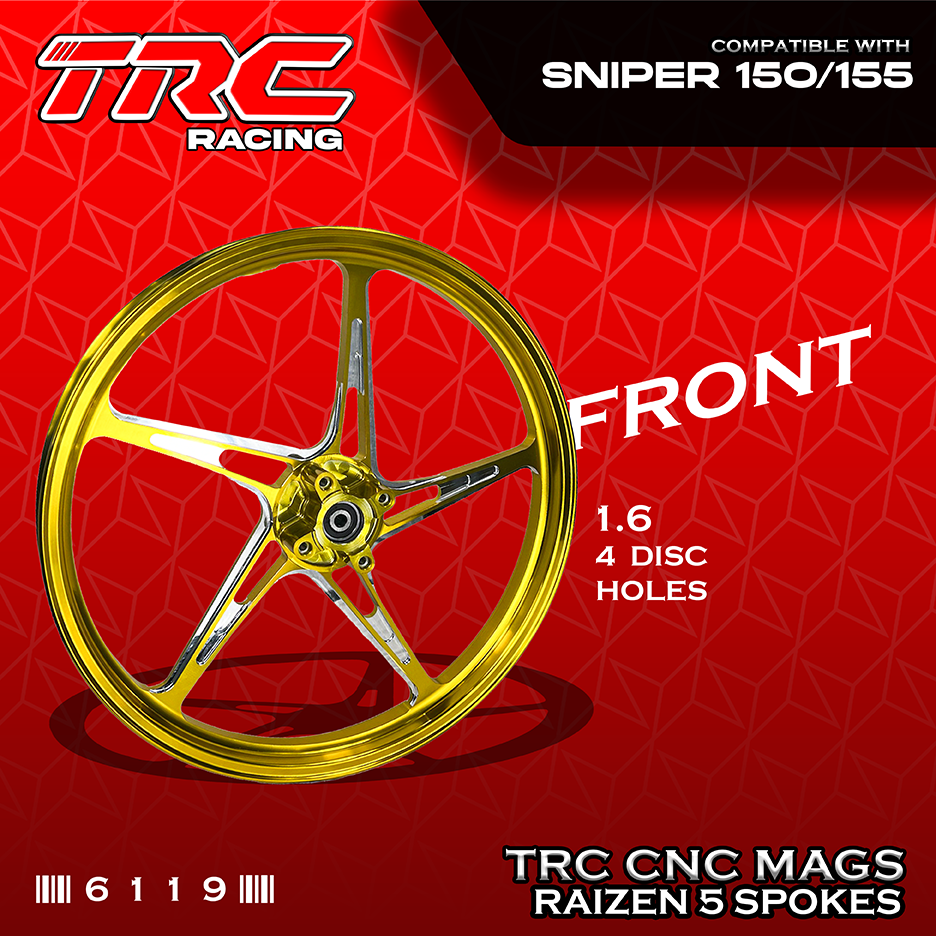 TRC CNC Mags Raizen 5 Spokes 1.6 x 1.85 x 17 Sniper 155/150 6119 ...