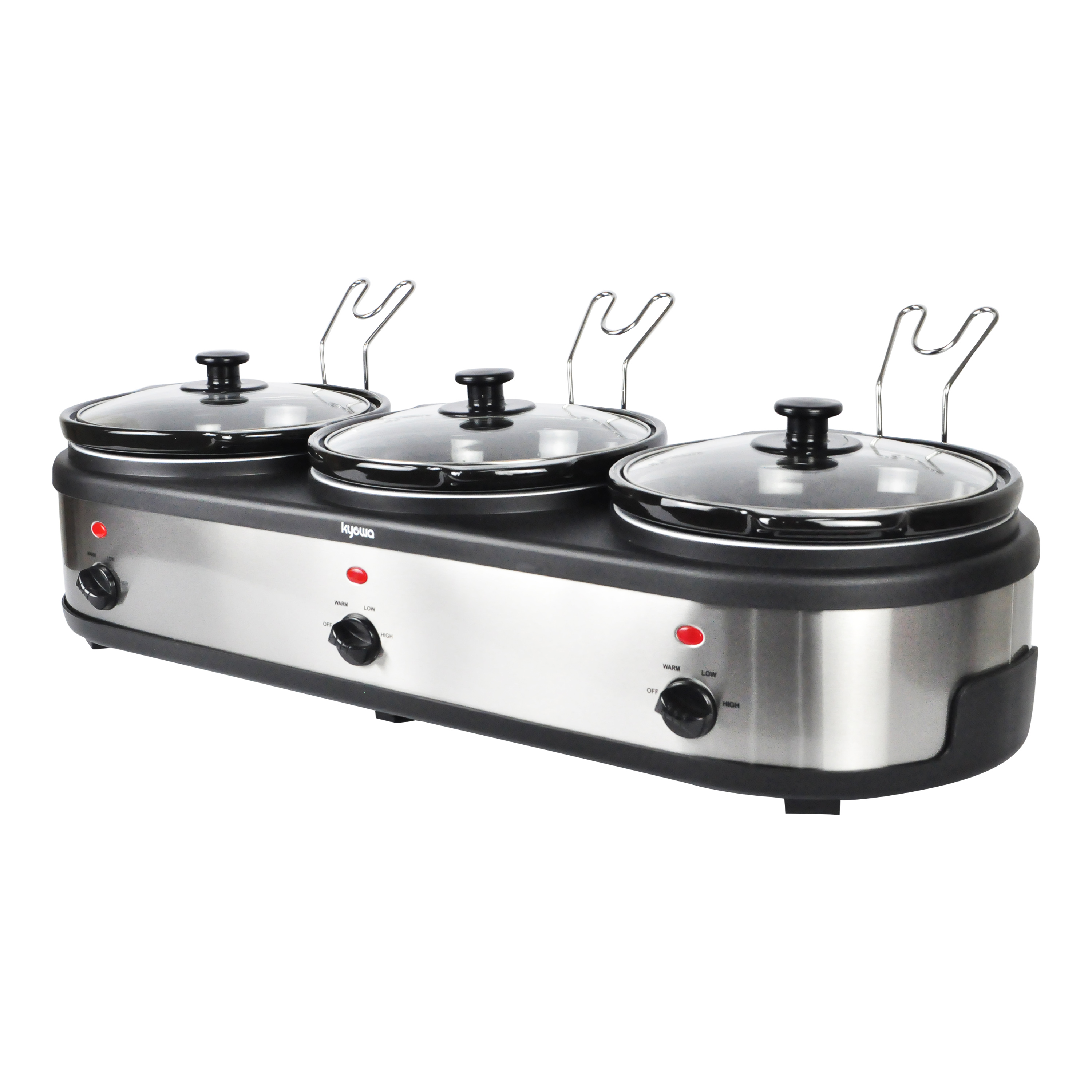 Kyowa by Winland Multi Slow Cooker with 3 Detachable Ceramic Inner pots ...