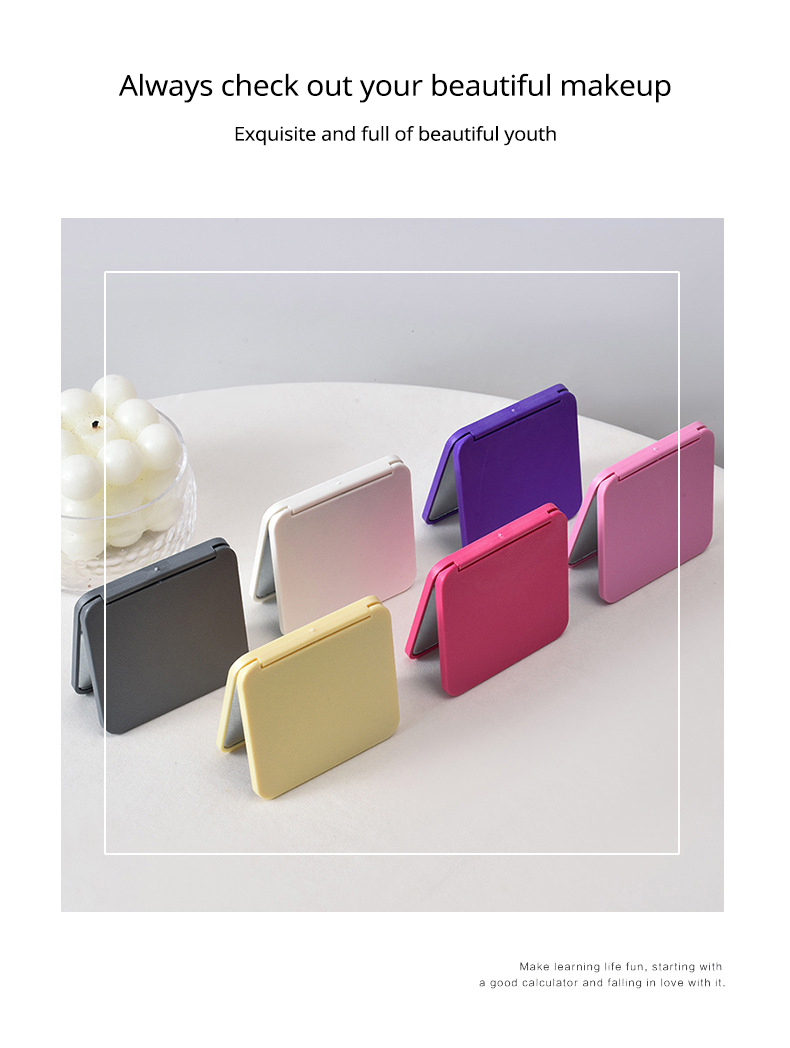 Foldable Makeup Mirror Mini Square Makeup Vanity Mirror Portable Hand ...