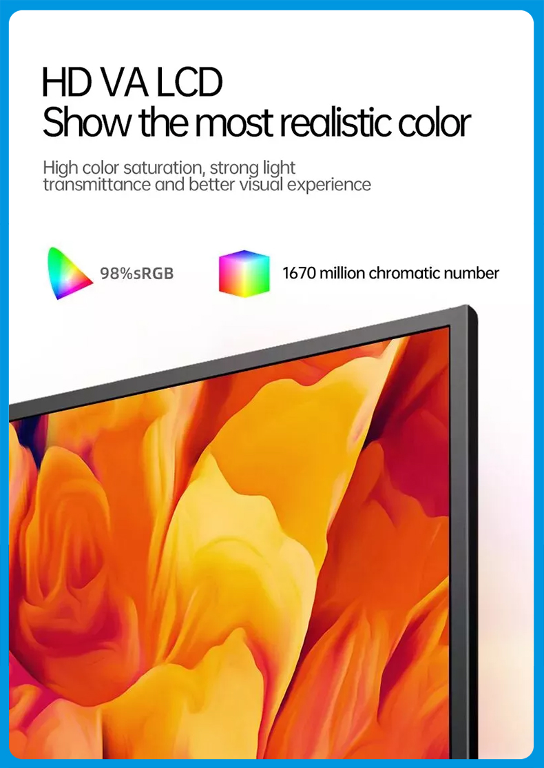 ICON Monitor 19/22/24 Inch LED Rimless HDMI VGA Brand New Computer sets ...