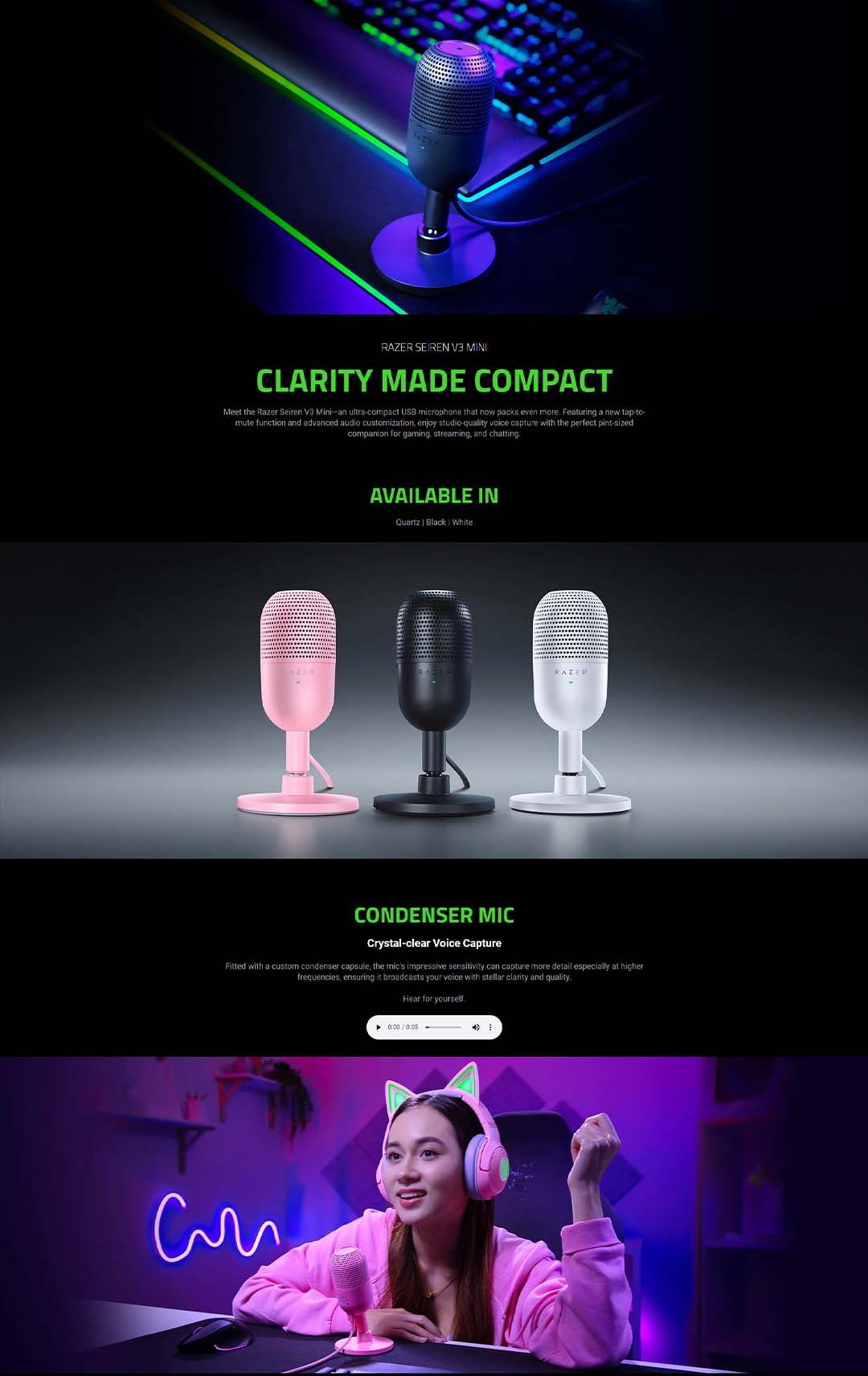 Razer Seiren V3 Mini - Ultra-Compact USB Microphone | Shopee Philippines