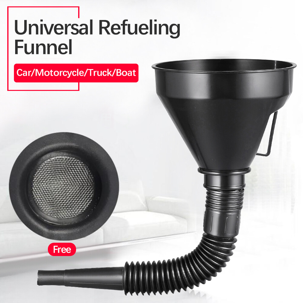 Motorcycle Oiler Filter Funnel for Filling Oil Universal 2 In 1 Plastic ...