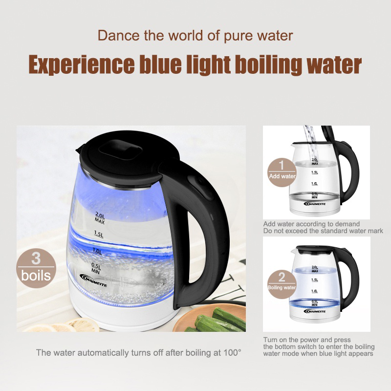Maimeite Electric Kettle 2200w 2l Home High Power Fast Heating water ...