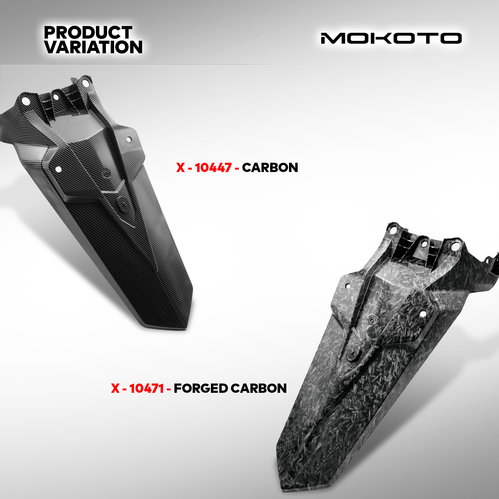 PCX 160 REAR FENDER GARNISH COVER X-10447 CARBON/X-10471 FORGED CARBON ...