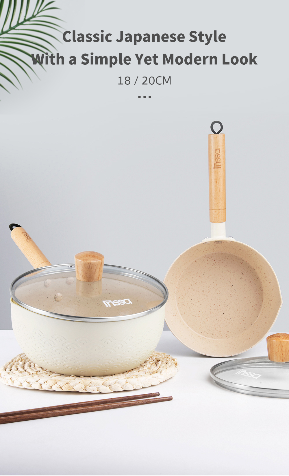 INSSA Saucepan Milk Pan Snow Pan Frying Pan Nonstick Aluminum 18cm/20cm ...