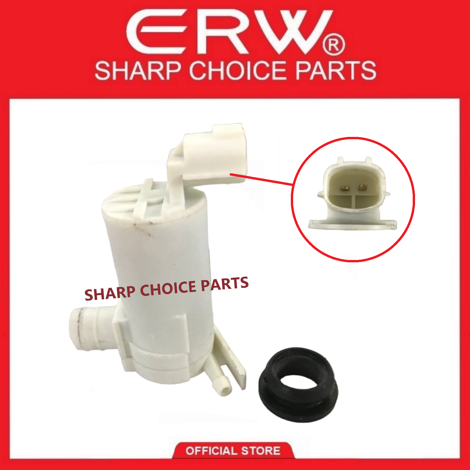 WINDSHIELD WASHER MOTOR Replacement part no.(8-97314-350-0) (W/ RUBBER ...