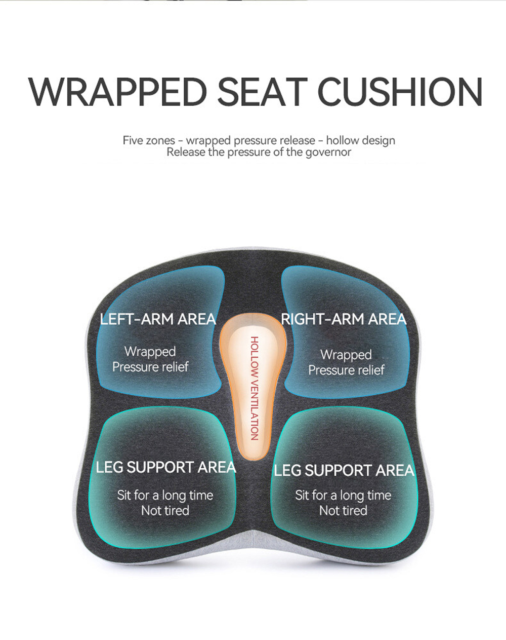 Coccyx Seat Cushion Orthopedic Tailbone Pain Back Support Memory Foam ...
