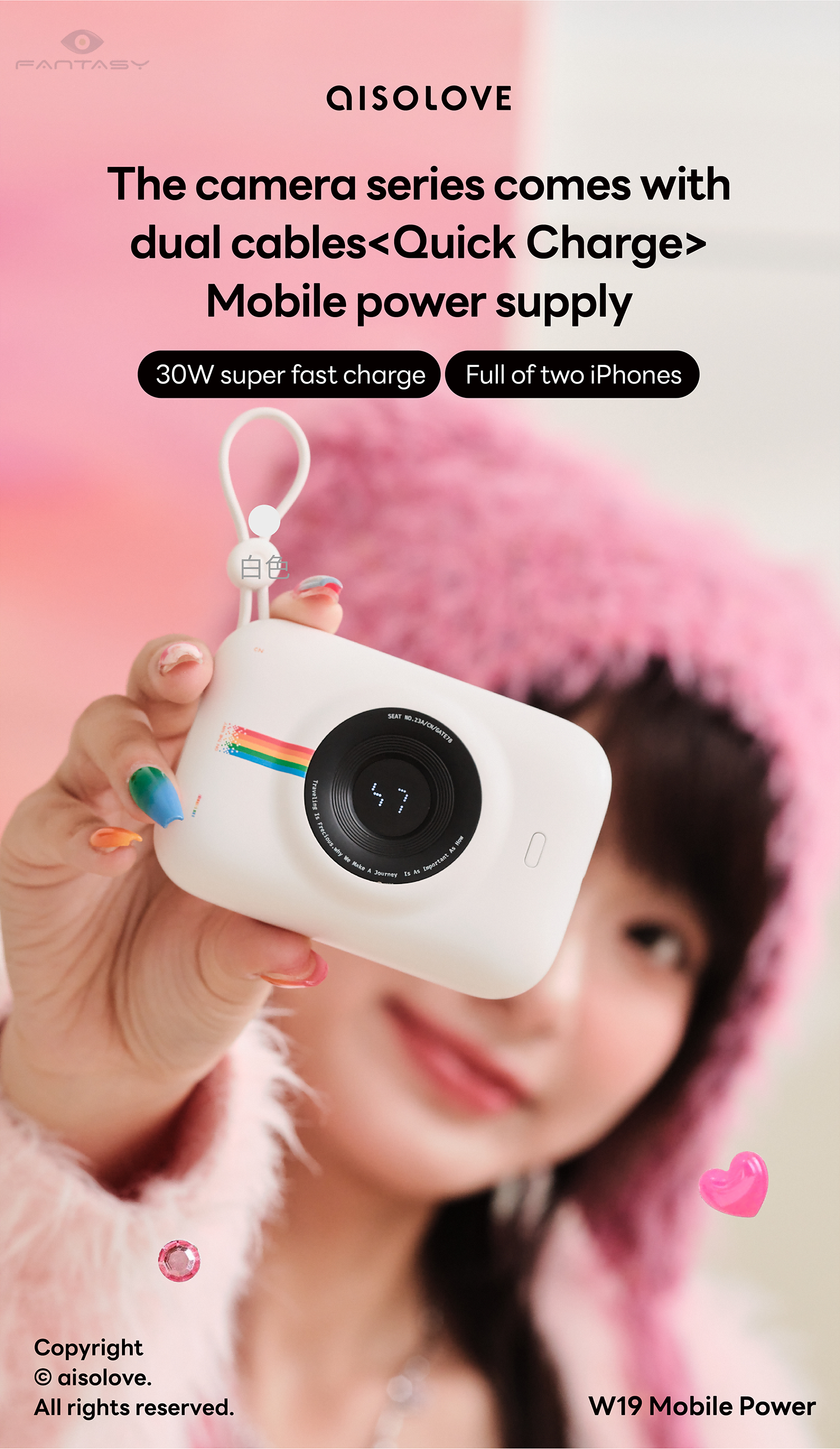 FANTASY Aisolove W19 Quick Charge Camera Shape Mini Powerbank w ...