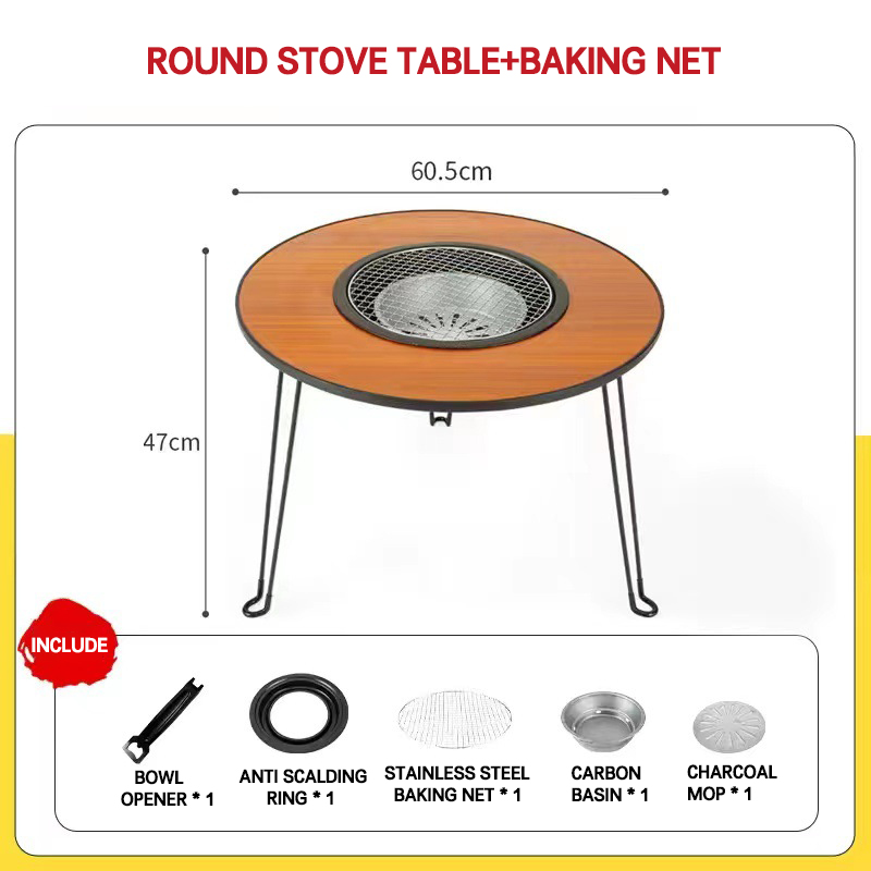 Foldable Barbecue Table Camping Outdoor Hot Pot Table Heating Barbecue ...