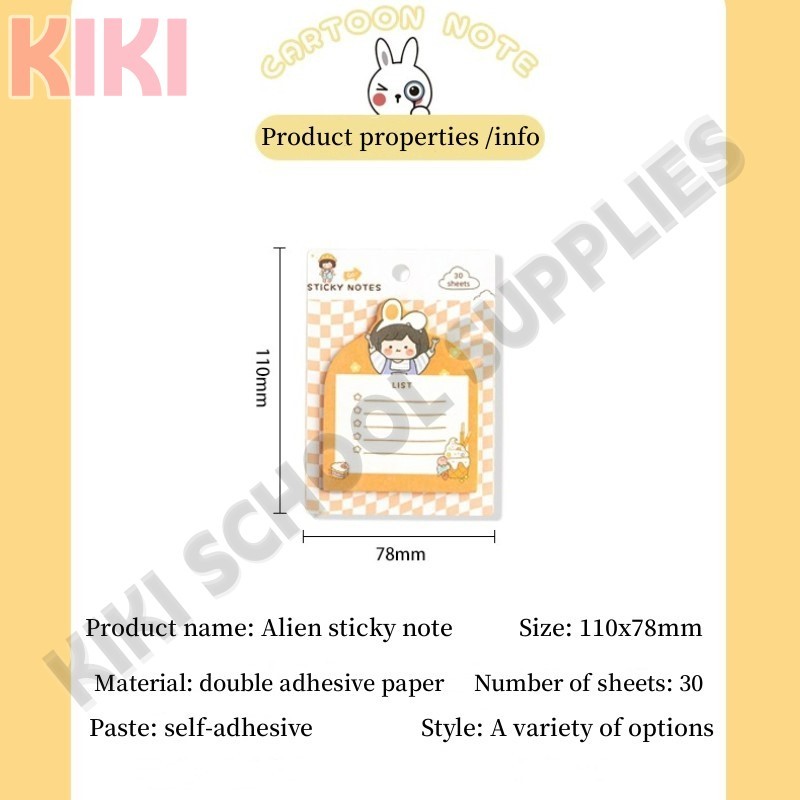 KK 30 Sheets Cute Post-it Notes Message Sticky Memo Pad Student Office ...