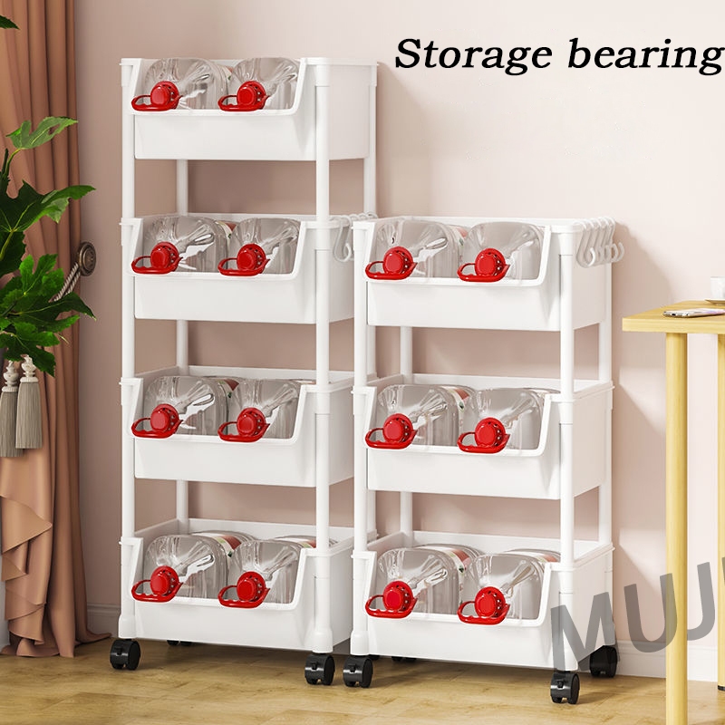 MUJU Multi-layer Storage Rack Mobile Snack/Toy Trolley Desk Side Book ...