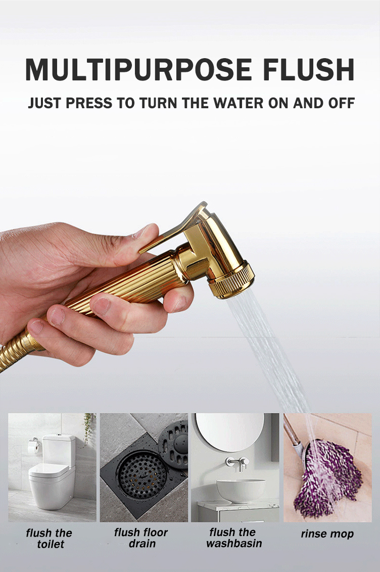 FARIDA 4 in1Black Gold Shower set With Faucet High pressure hot and ...
