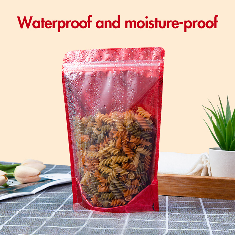 New 100pcs Walang Sabitan Half Clear Half Colored Aluminum Stand Up Pouch Packaging Resealable ...