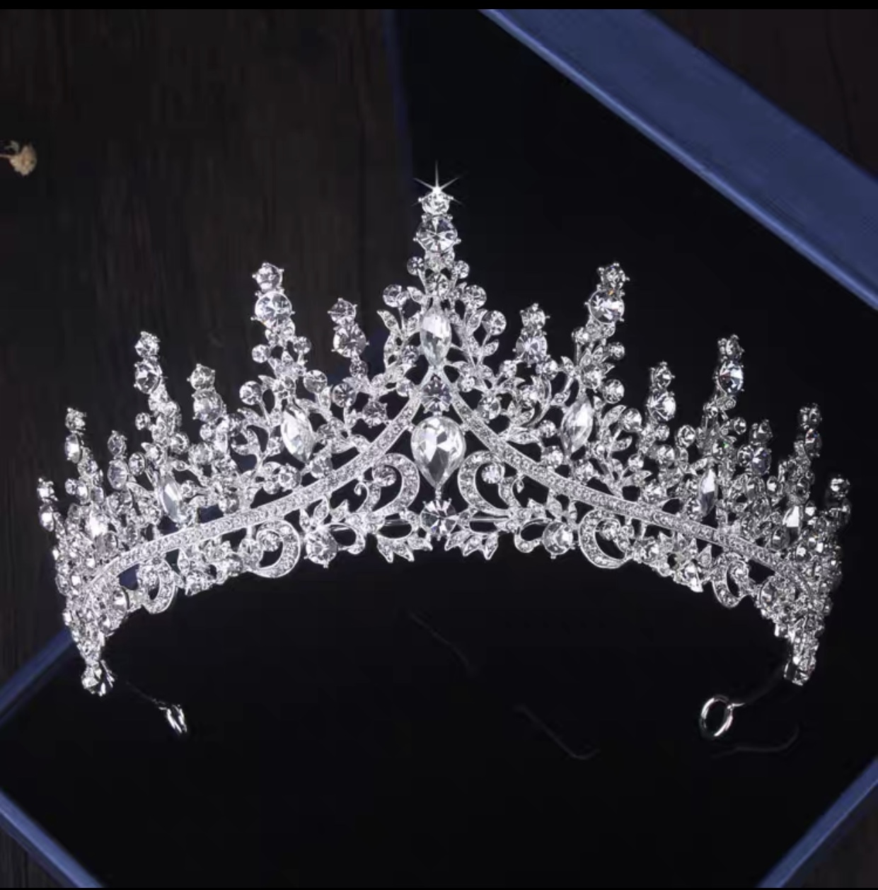 Wedding Crown Hair Jewelry Women Baroque Crown Rhinestones Crystal ...