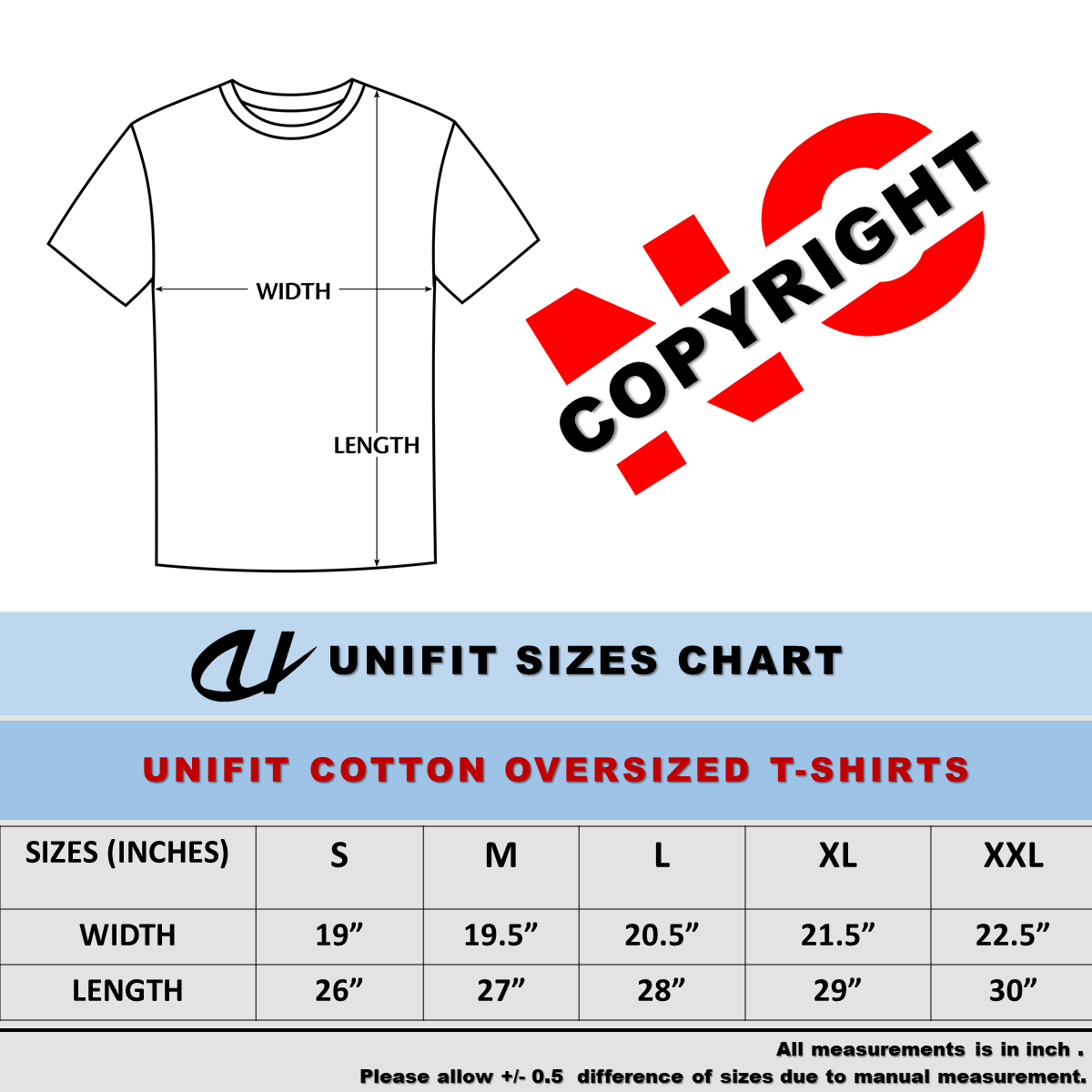UNIFIT Oversized Cotton T-shirt For Men and Women Loose Fit Plain T ...