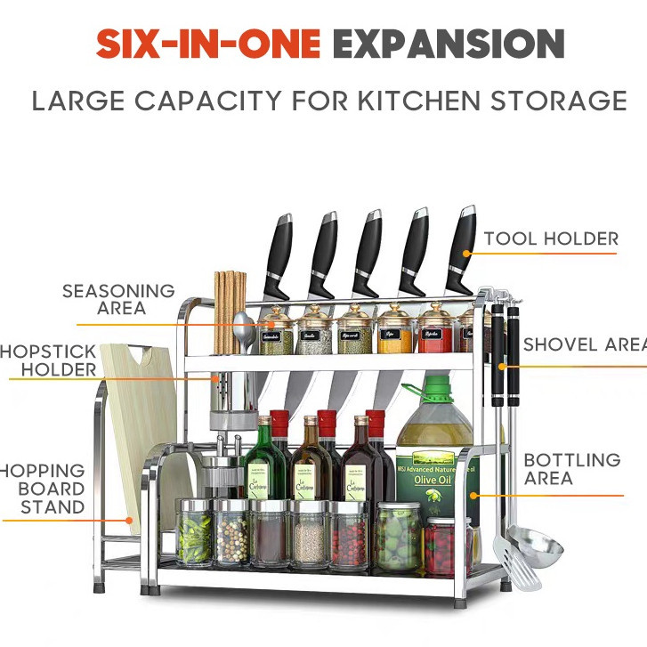 304 Stainless Steel Spice Rack Organizer Condiments Organizer ...