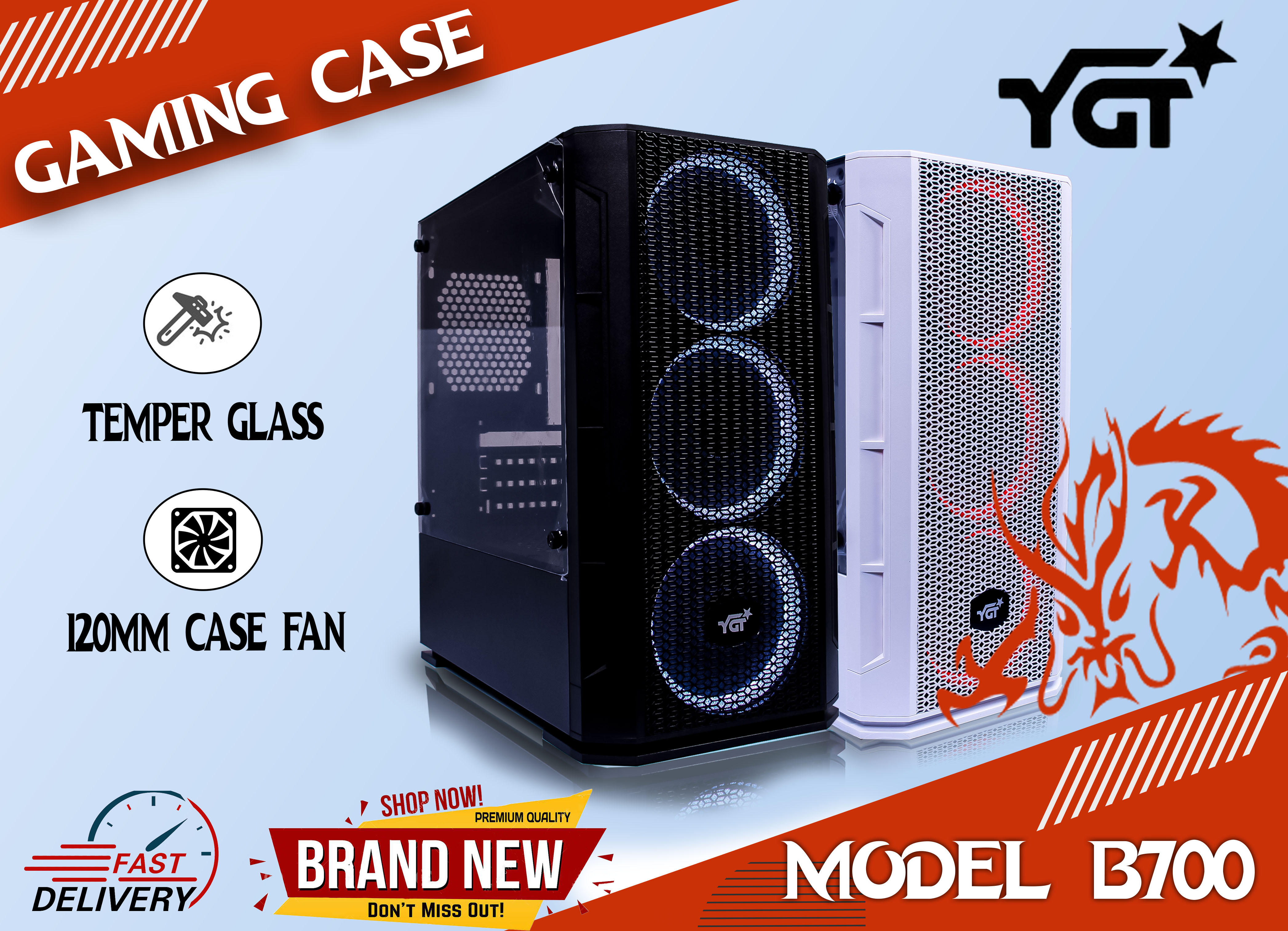 YGT B-700 Tempered Glass Micro-ATX/ITX Gaming PC/Desktop Case | Shopee ...