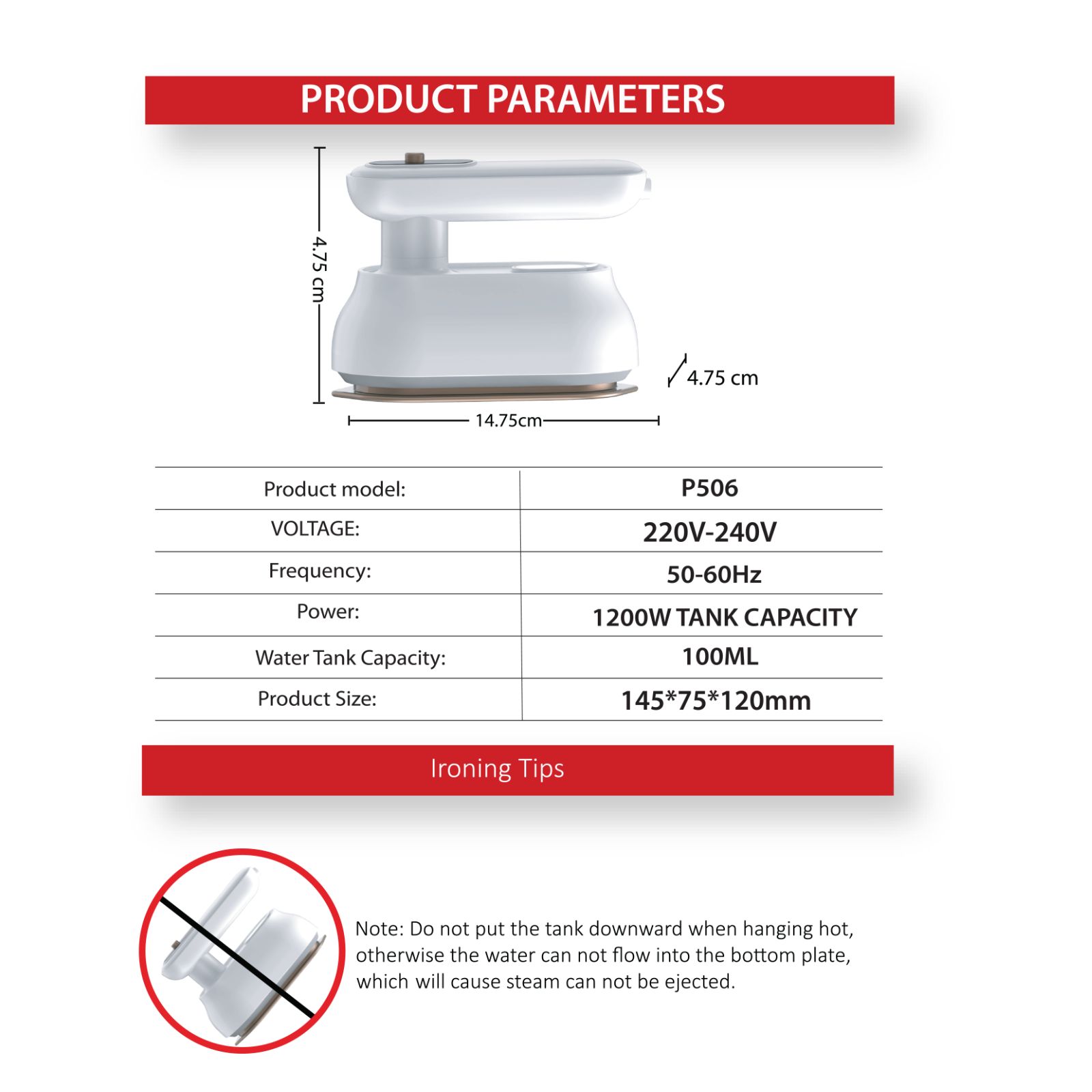 Edmark Smart Portable Steam Iron-Handheld Rotatable (180degrees ...