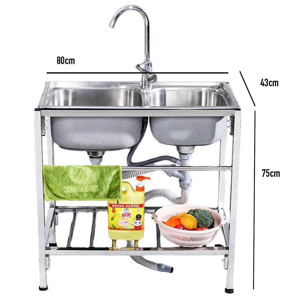 kitchen sink lababo stainless Stand 304 Single Double Portable ...