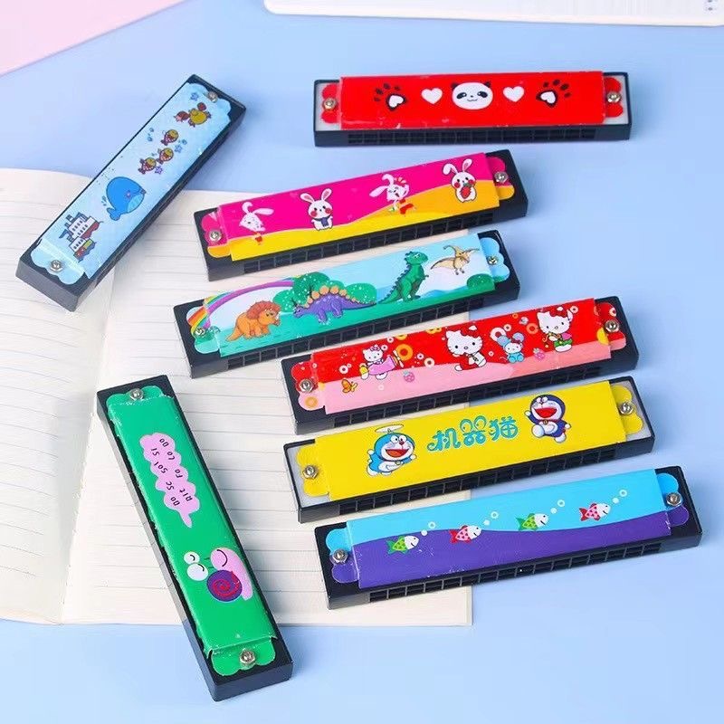 16 Holes Key Metal Harmonica Cartoon for Kids Musical Instrument ...