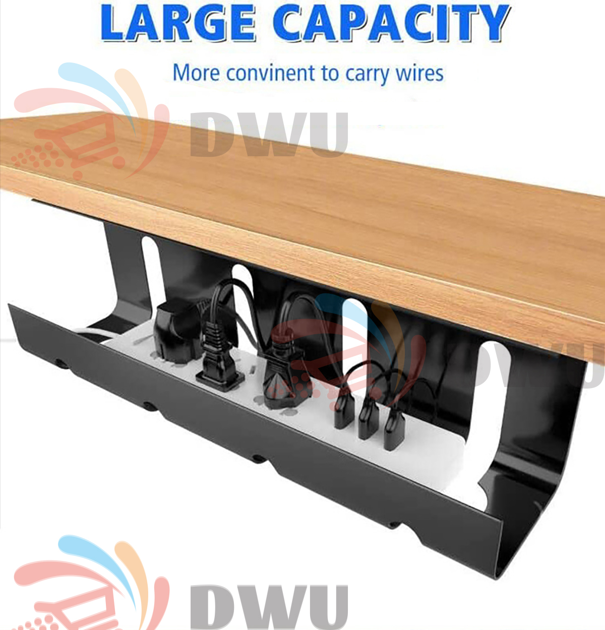 Wire Management Tray/Wire Storage Bracket, Large under-Desk Wire ...