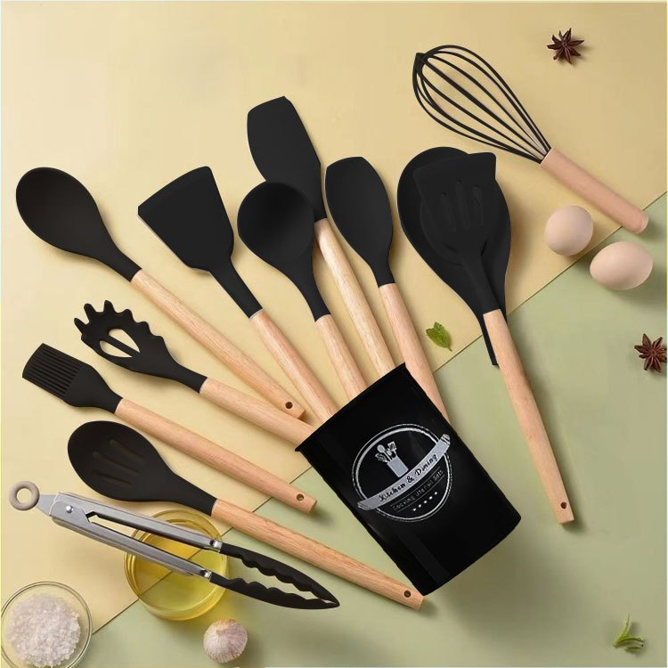 12pcs Kitchen Set Silicone Utensils Cooking Set Heat Resistant Kitchen ...