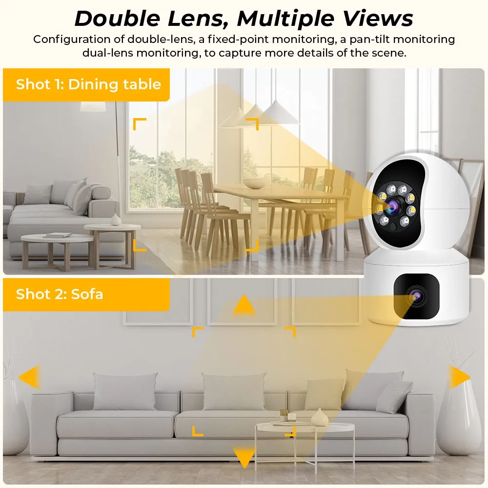 ICSEE XM R11 CCTV Camera 1080P HD Wifi Dual Lens Connect To Cellphon ...