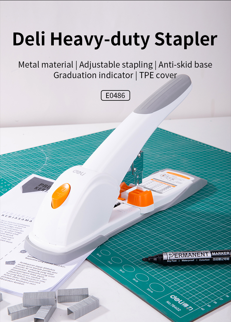 Deli Office Supplies Heavy Duty Stapler Stapling Machine Large Stapler ...