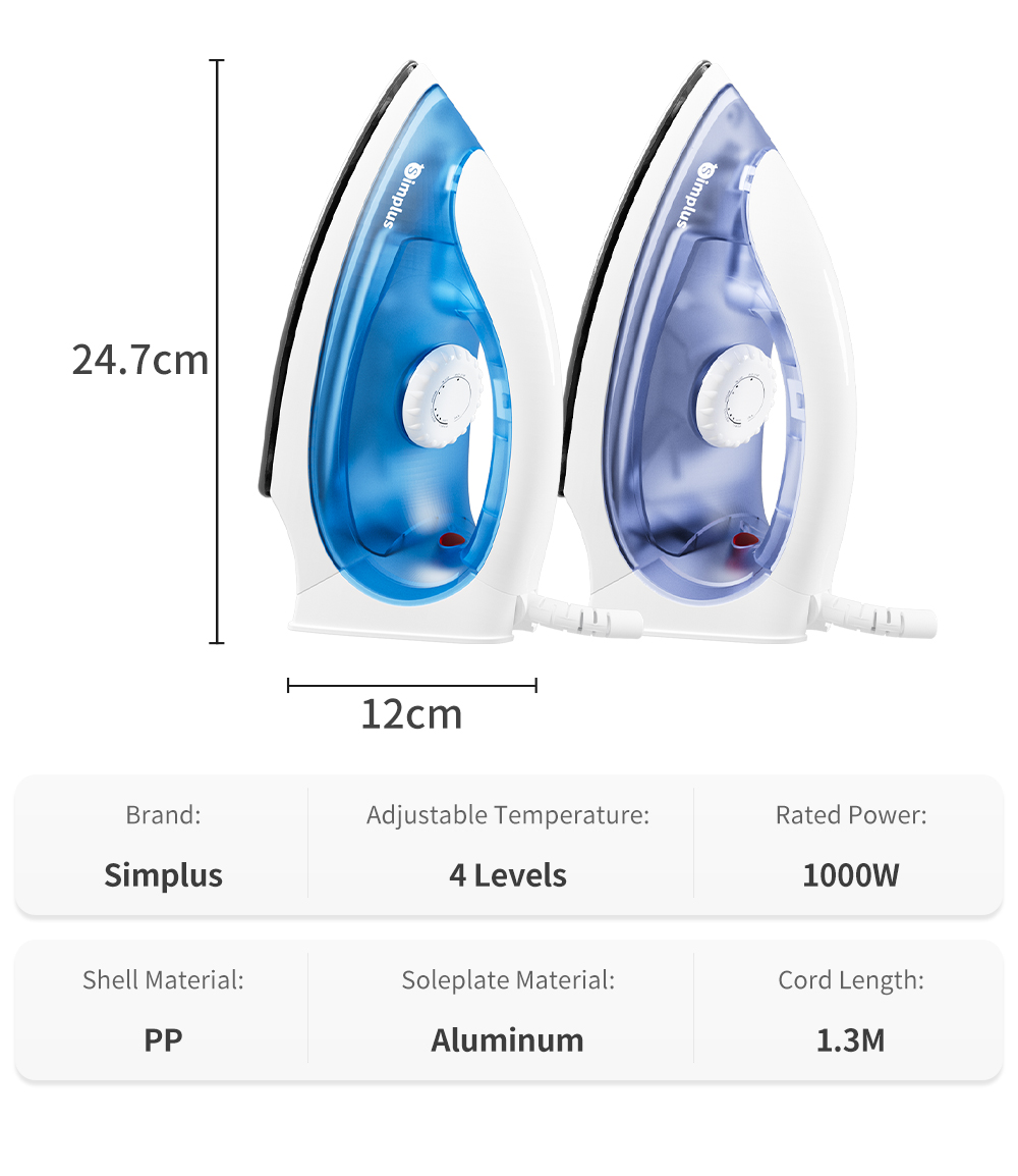 INSSA x Simplus Iron Garment Flat Iron 1000W High Temperature Portable ...